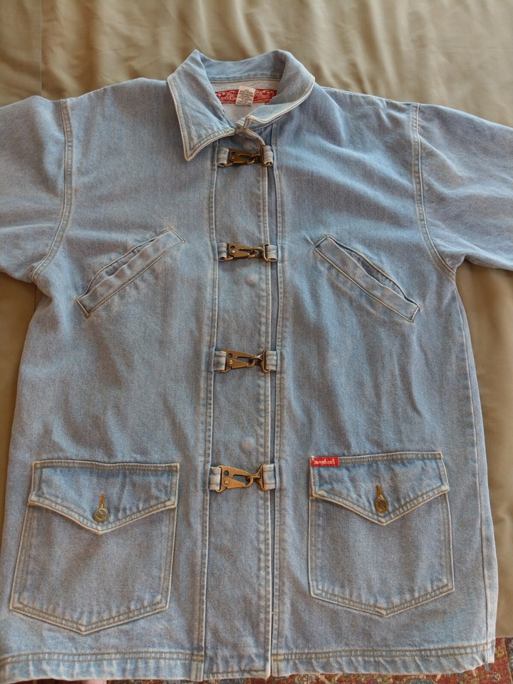 No Excuses Sexy Jeans Wear Tough Large Denim Jean Jacket Snaps Clasps ...