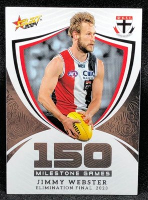 2024 AFL Select Footy Stars Milestone Games #MG92 Jimmy Webster St ...