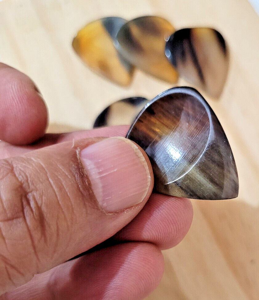 Hexa Set of Real Exotic Buffalo Horn Guitar Picks Plectrums For ...