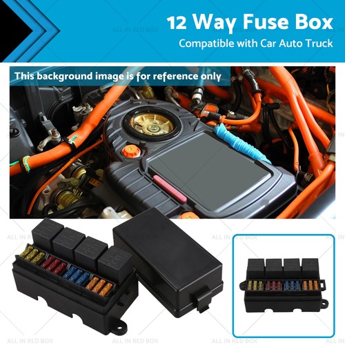 12 Way Blade Fuse Box 4-Relay Holder&Terminal&Fuse 12V 40A Car Auto ...