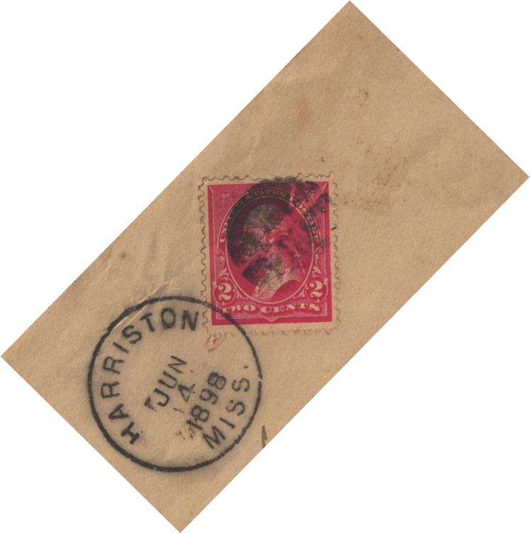 Cover Harriston MS (DPO) to Red Lick MS (DPO) 1898 2c Washington Stamp ...