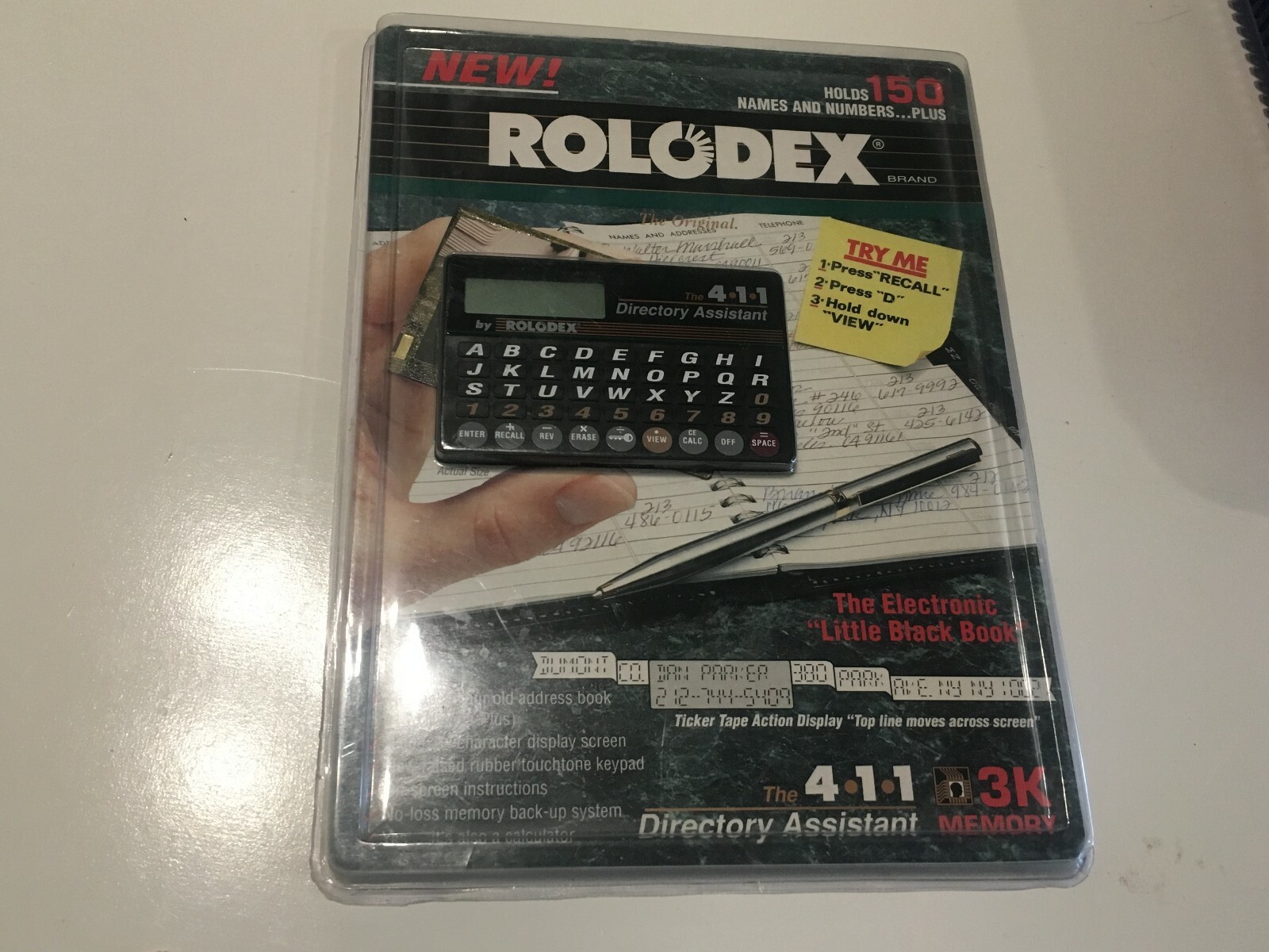NEW VINTAGE 1993 Rolodex 411 Pocket Directory 150 Names & Numbers -FREE ...
