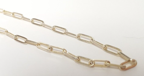 Paperclip Link Sterling Chain Necklace Vermeil BS 925 Italy Adjust ...