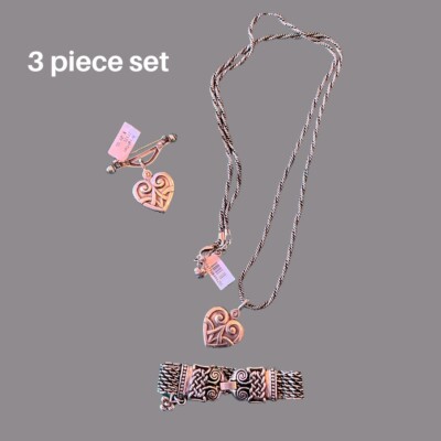 3 BRIGHTON Heart Locket Long Necklace And Pin Plus Bracelet | eBay