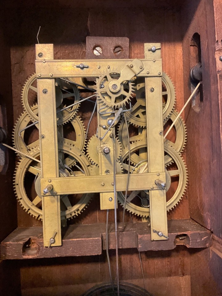 BIRGE AND PECK TRIPLE DECK SHELF CLOCK C 1850 STRAP MVMT WORKING 8 DAY ...