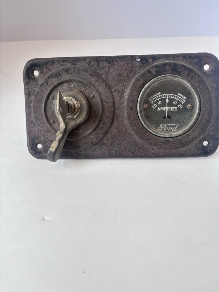 Vintage Model T Ford Ignition Key Light Amp Amperes Gauge Dash Switch ...
