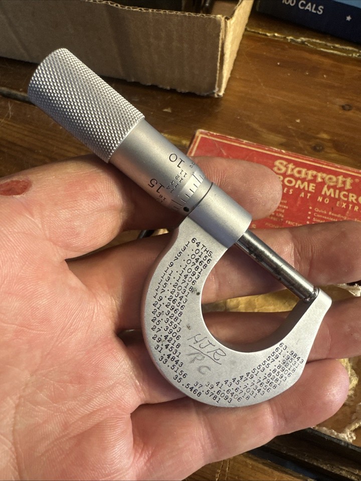 STARRETT No. 577P Rounded Anvil Micrometer vintage with box and ...