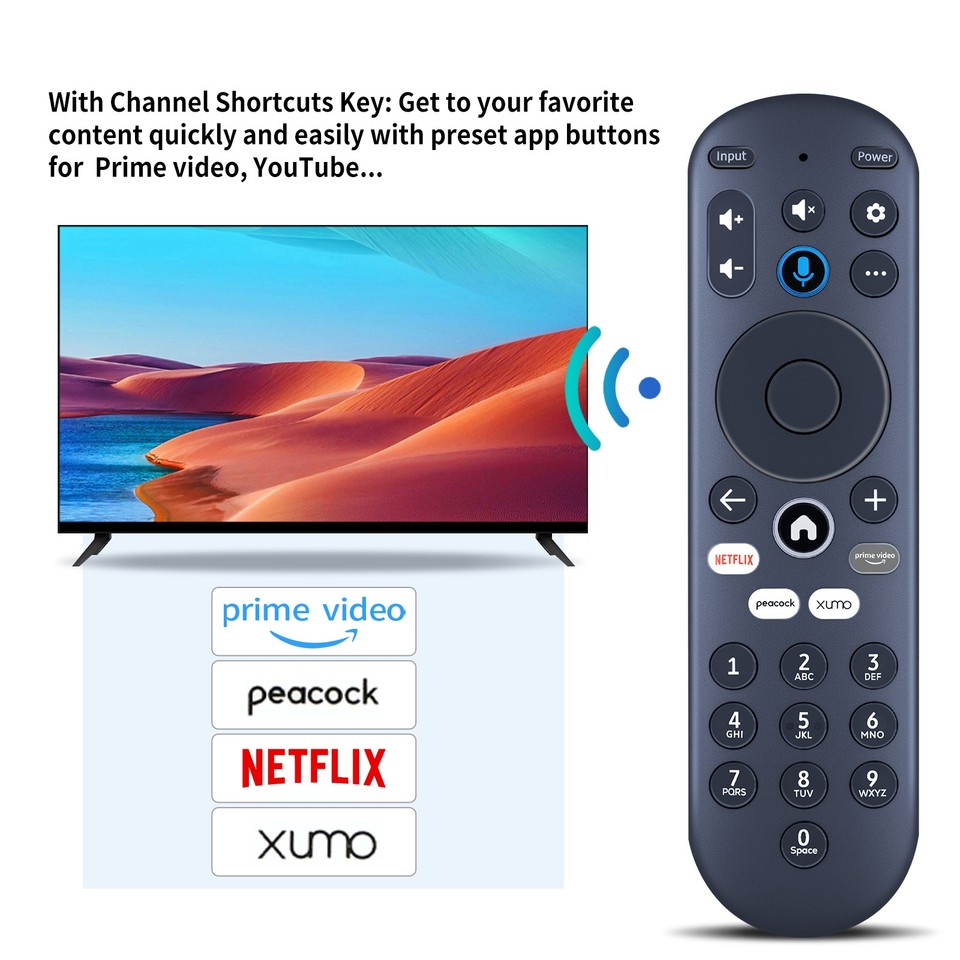 Voice Remote Control for Element HD FHD XUMO TV E300AE24C E300AD32G ...