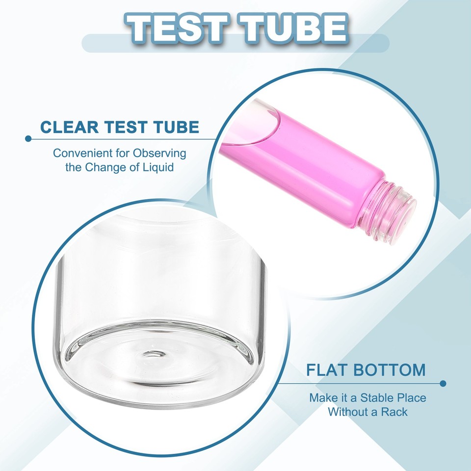 50ml Test Tubes with Caps, 24Pcs 30x100mm Test Tube Containers(Silver ...