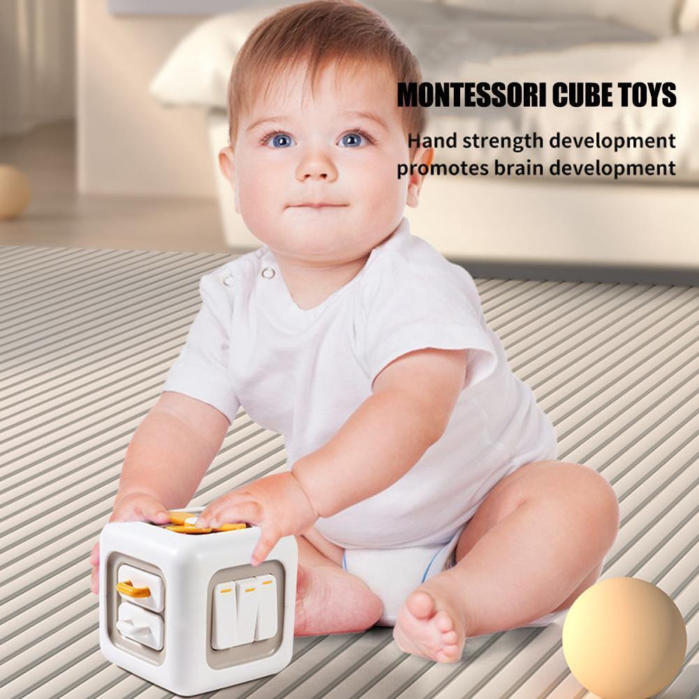 Montessori Cube Toys Sensory Busy Boards Baby Practice Toys Skill ...