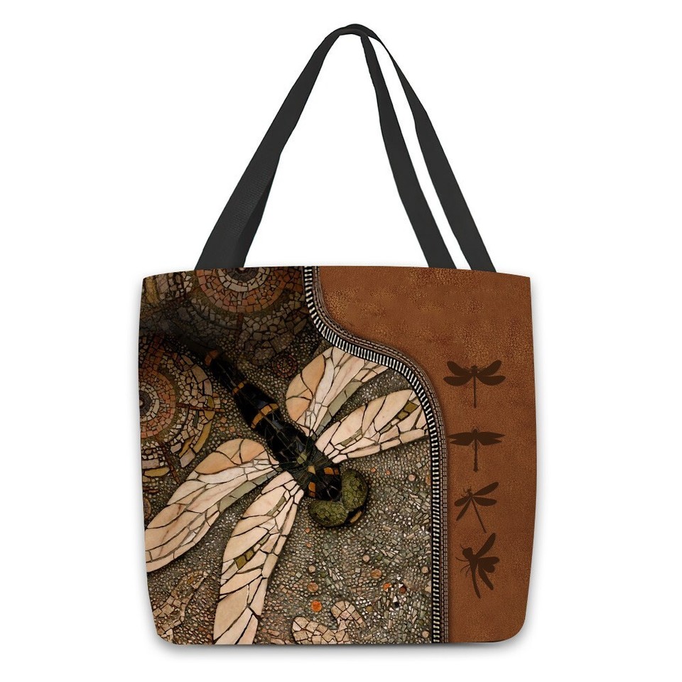 Personalized Dragonfly Tote Bag, Retro Dragonfly Handbag, Dragonfly ...