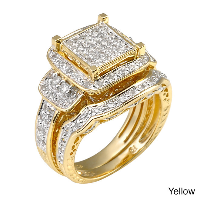 2.0CT PRINCESS LCS DIAMOND ENGAGEMENT WEDDING BAND RING SET SZ 11 ...