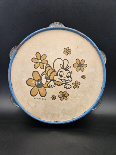 Vtg ROMPER ROOM Tambourine Mr Do Bee Bumble Bee Blue Toy Instrument | eBay