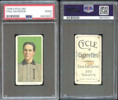 T206 Paul Davidson ~~ PSA 2 ~~ Cycle 350 *tough back* | eBay
