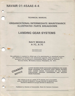 A-7C & A-7E Landing Gear Systems Parts Catalog Flight Manual -CD | eBay