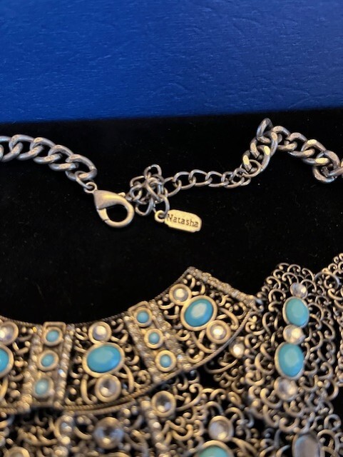 Natasha 20” Necklace Silver with Blue Stone 102g | eBay