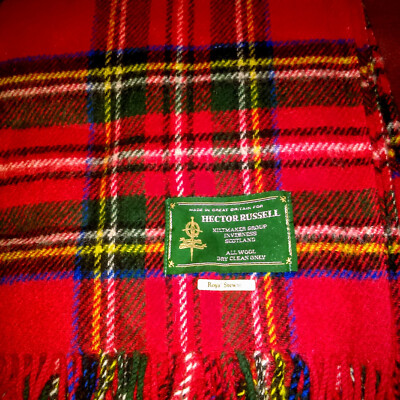 Handwoven Scottish Royal Stewart Tartan Wook Blanket by Hector Russell ...