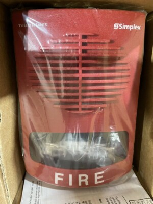 SIMPLEX 0743275 TRUE ALERT RED FIRE ALARM STROBE WALL SPEAKER B213 | eBay