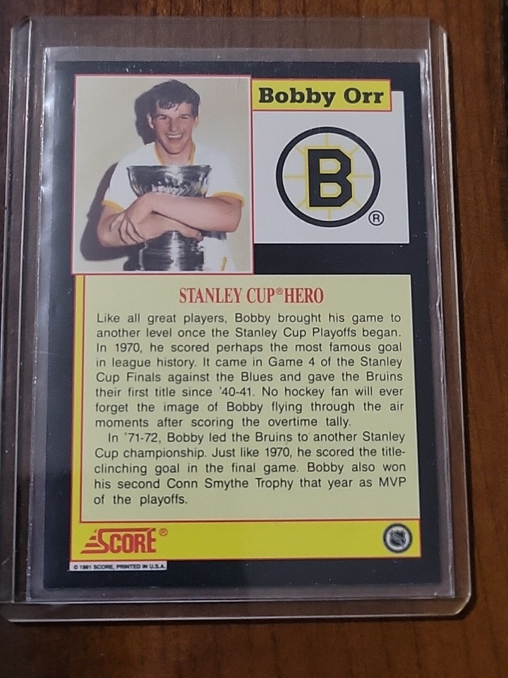 1991-92 Score Bobby Orr Stanley Cup Hero No # | eBay
