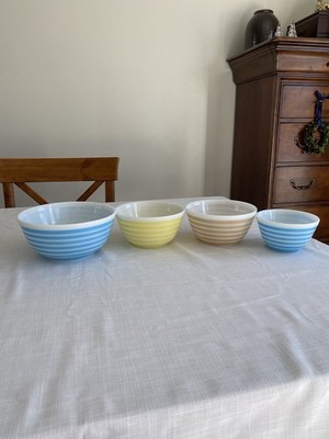 Vintage 1960s PYREX Rainbow Stripe Mixing Bowls Lot of 4 USA MADE | eBay