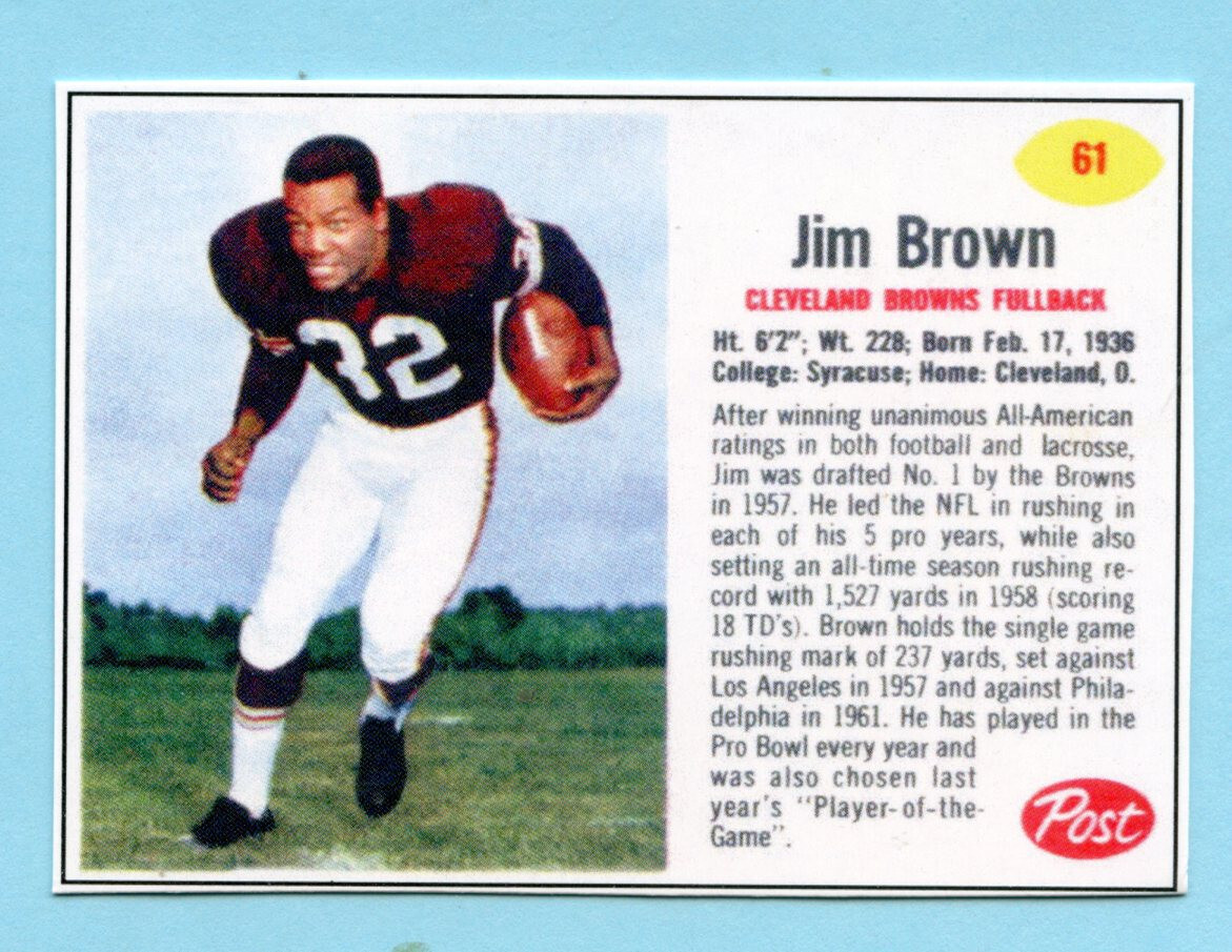 Cartao De Futebol Jim Brown Jim Brown Cleveland Browns 2000 Upper Deck