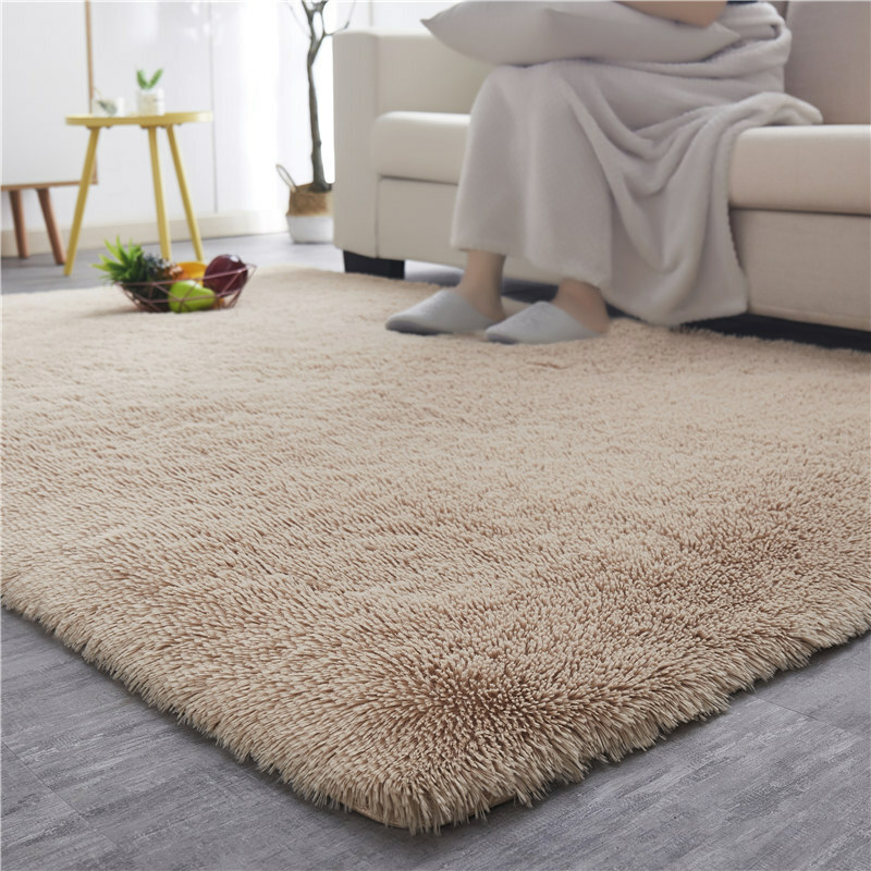 Soft Square Fluffy Rug Anti-Skid Shaggy Carpet Floor Mat Home Bedroom ...