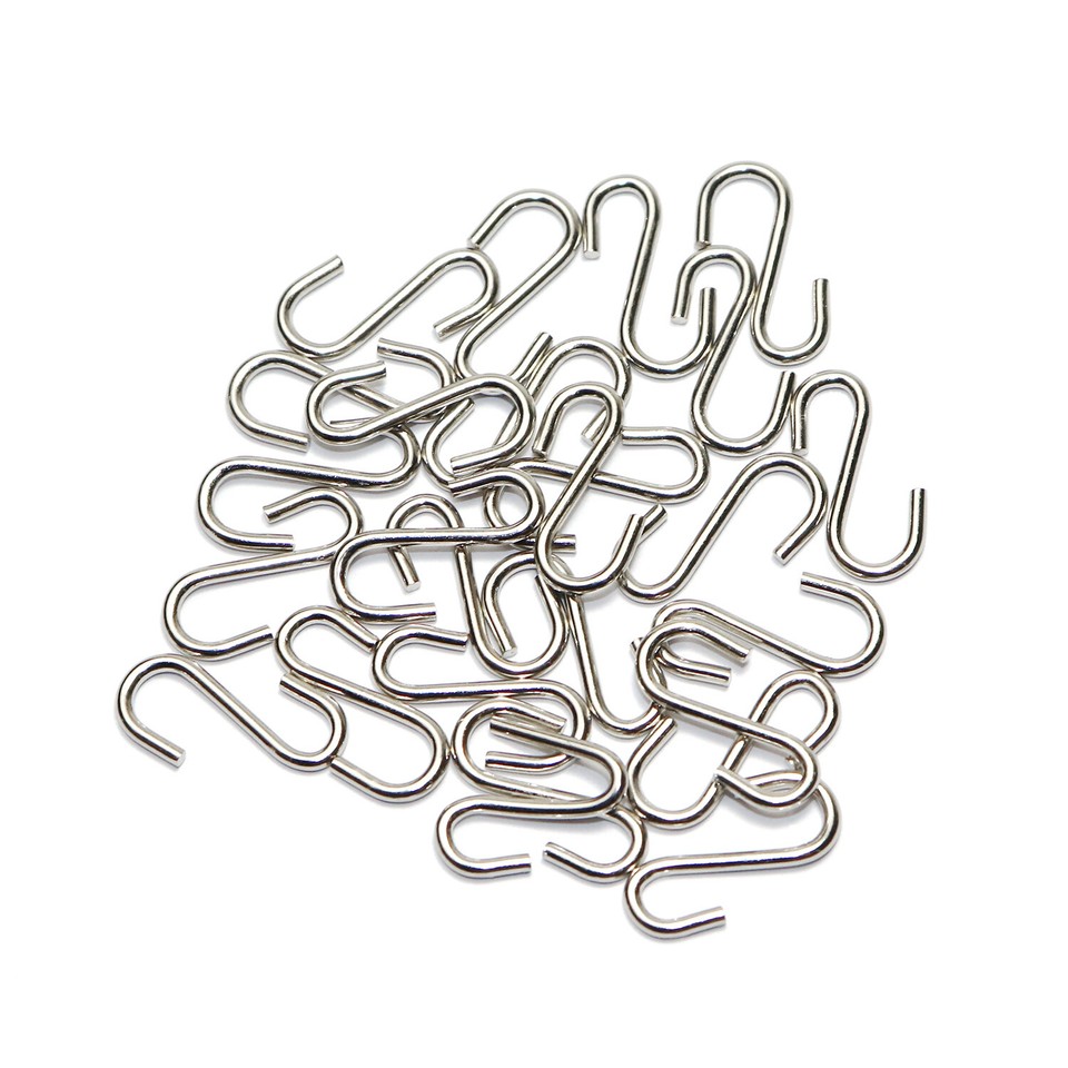 Mini S Hooks Connectors S Shaped Wire Hook Hangers 100pcs Hanging Hooks ...