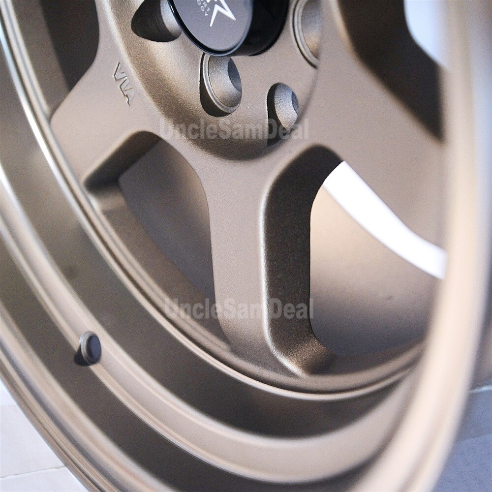 15" 15x8 0 OFFSET 4x100/114.3 MST MT01 MATTE BRONZE 6 SPOKE WITH LIP ...