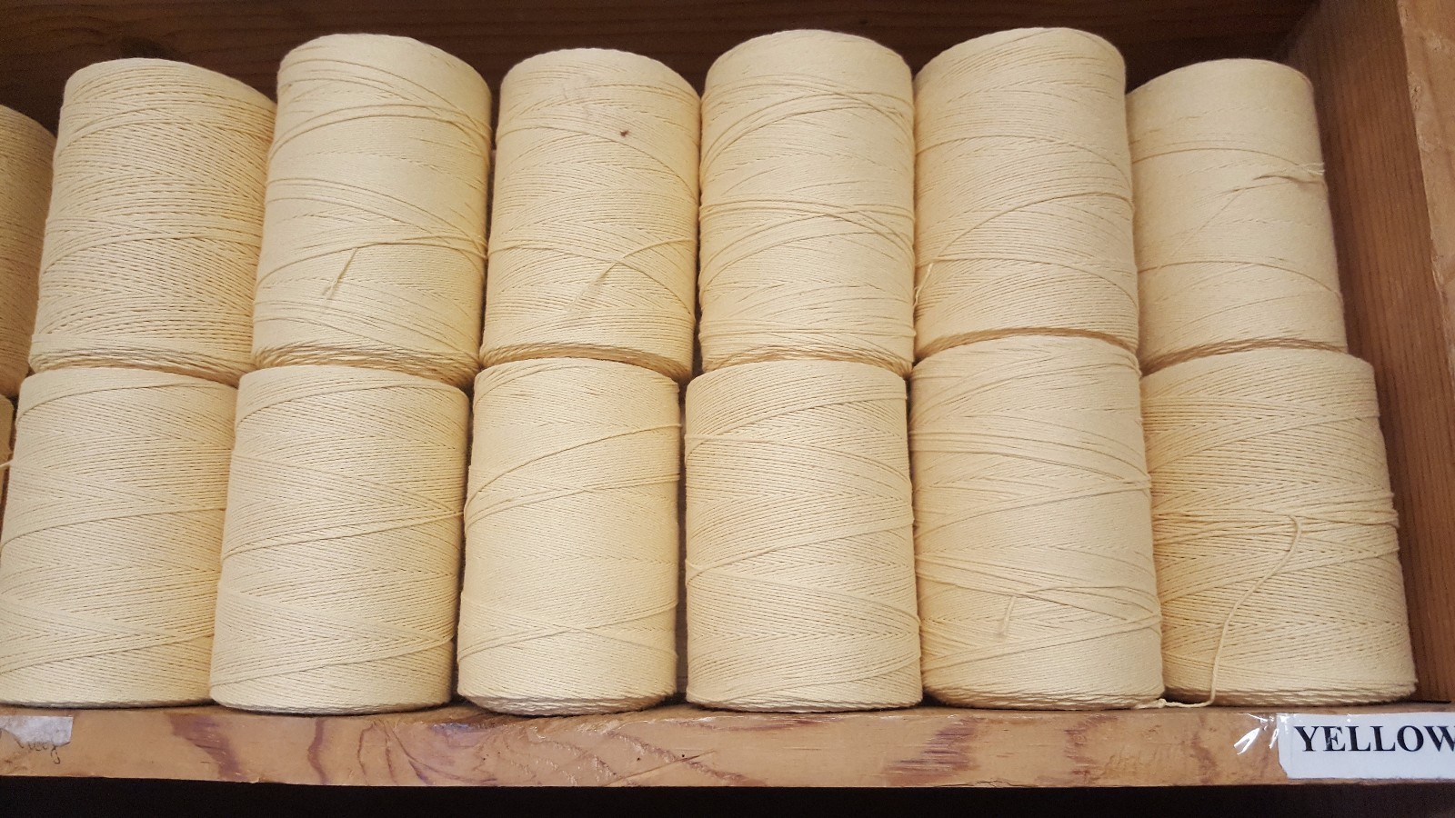 Rug Warp- Lot of 10 (1/2 lb ea.)- Cotton/Polyester Blend- Color Yellow ...