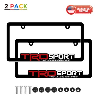 2x Toyota TRD Sport Retro 4x4 Front Rear License Plate Frame Cover ...