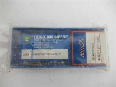 Everede Tool 20081 , Nine9 , N9GX04T002-NC9071 Milling Insert (PK 10) | eBay