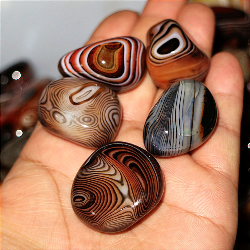 500pcs Natural Madagascar Banded Agate Stone Tumbled Crystals Craft New ...