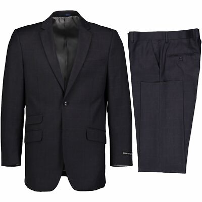 Alberto Cardinali Men's Black Windowpane Check 2 Button Slim Fit Suit ...