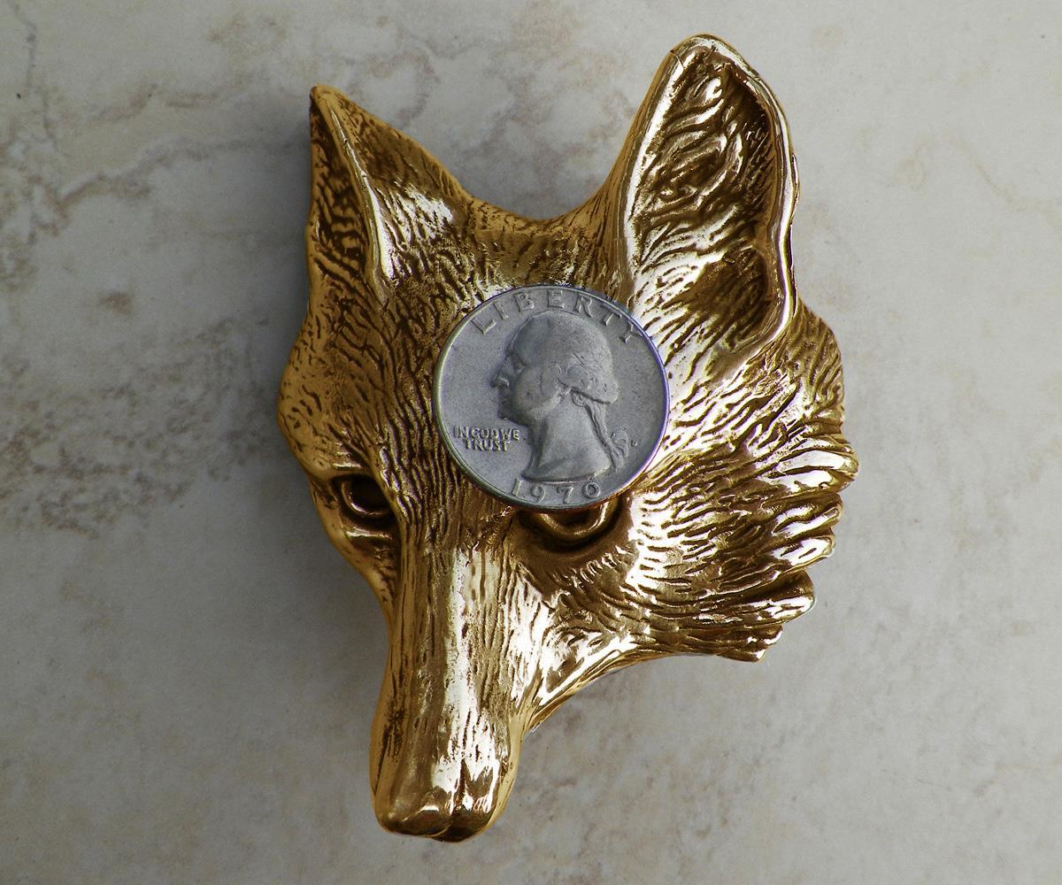 Cavalli Del Mar Large Designer Bronze Fox Head Belt Buckle Heavy and ...