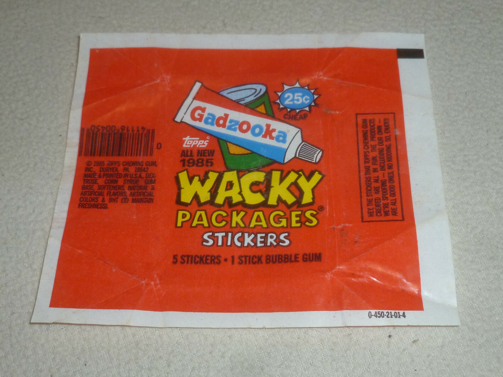 VINTAGE 1985 WACKY PACKAGES STICKER CARD WAX BOX PACK WRAPPER TOPPS ...