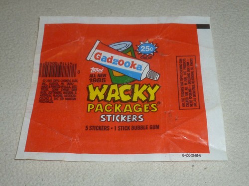 VINTAGE 1985 WACKY PACKAGES STICKER CARD WAX BOX PACK WRAPPER TOPPS ...
