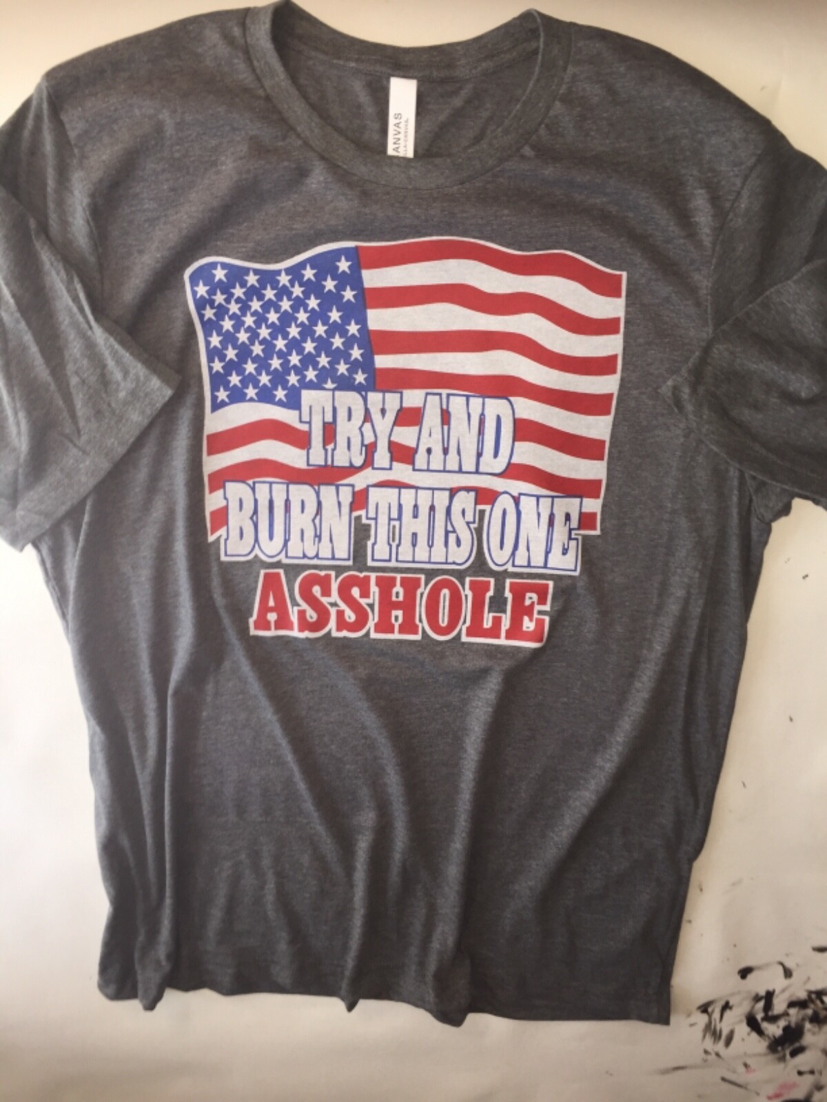 100% USA VTG 80s 4th July America Flag Southern Rock … - Gem