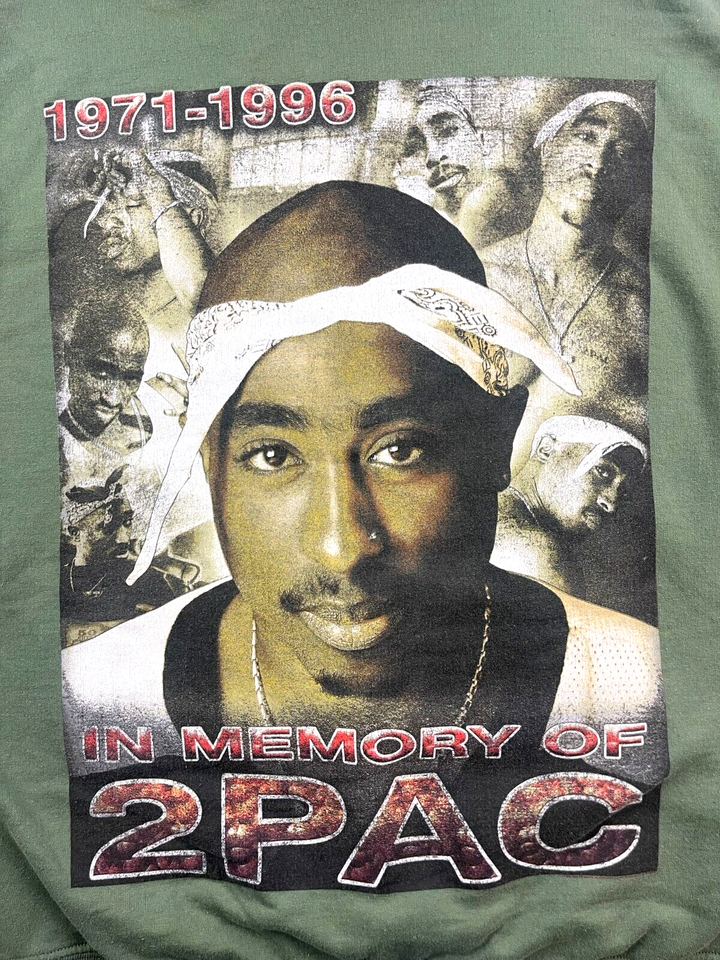 2Pac Tupac In Memory Of 1971-1996 Green Rap Hip-Hop Hoodie Size M | eBay