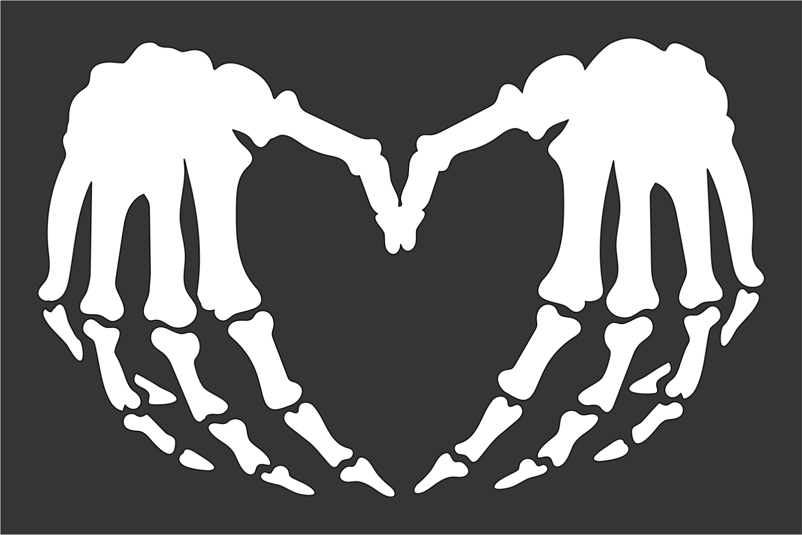 I Heart You Skeleton Hand Vinyl Art Decal Sticker Car SUV Truck Window ...