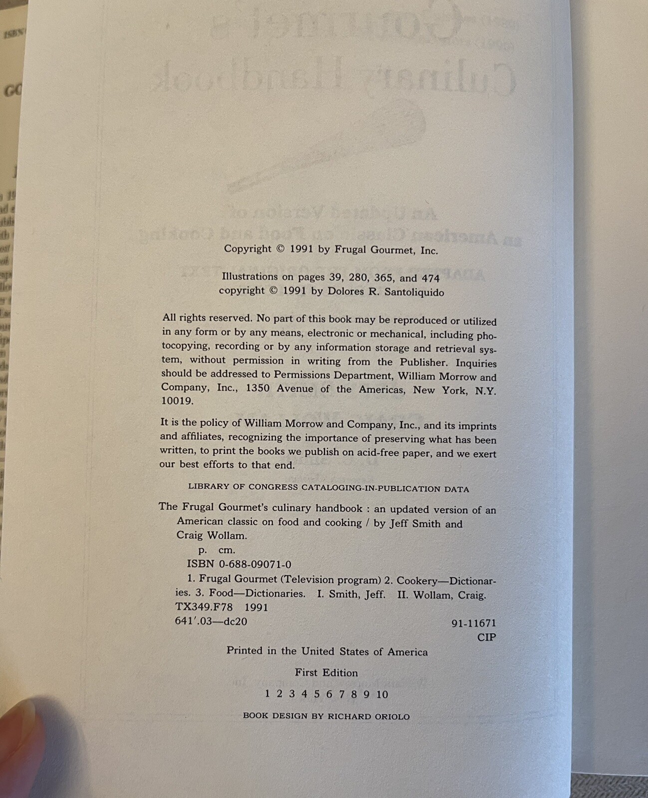 The Frugal Gourmets Culinary Handbook Hardcover 1991 Jeff Smith Craig ...