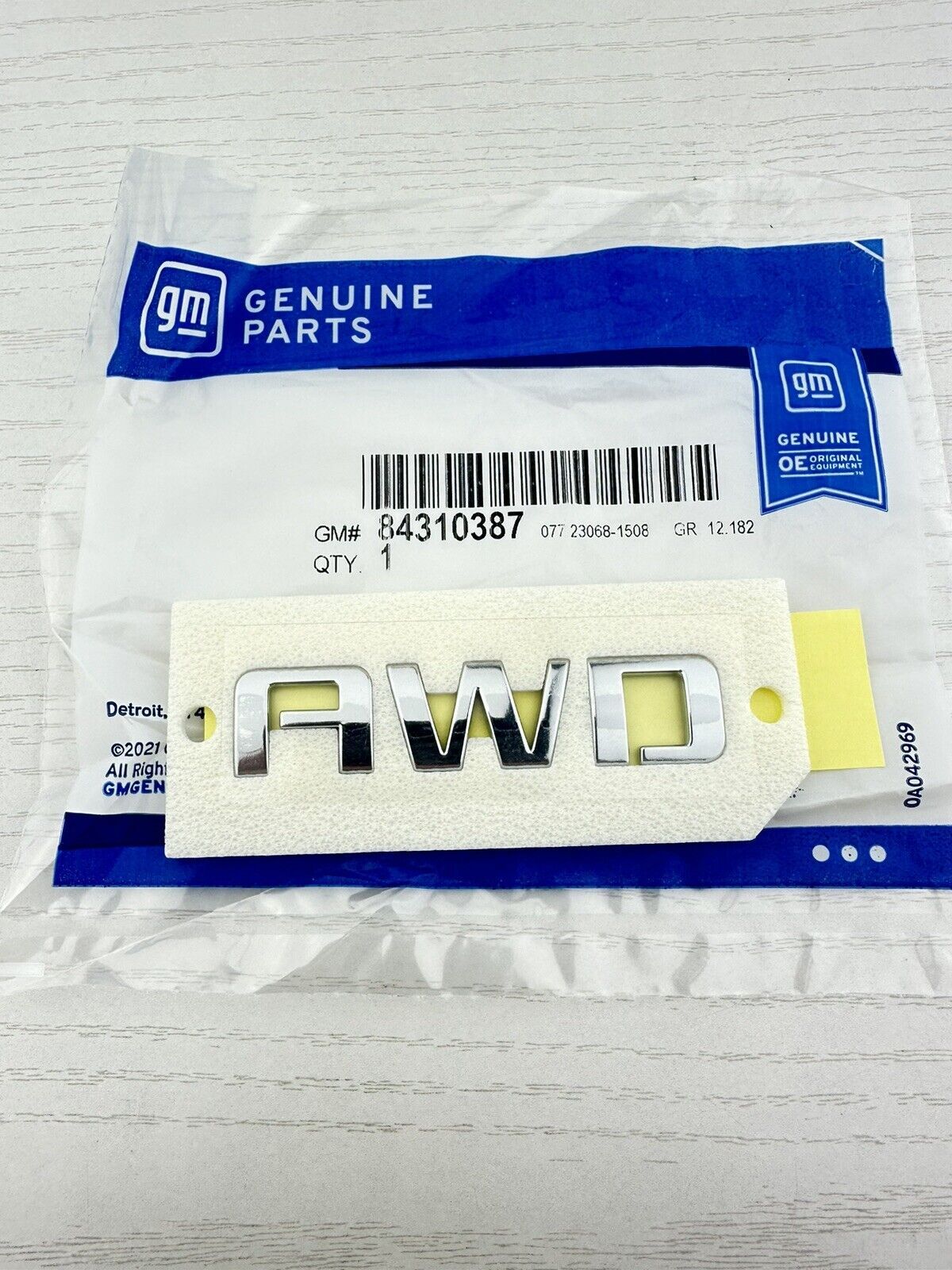 09-23 CHEVY TRAVERSE EQUINOX AWD REAR LIFTGATE EMBLEM 15239124 23463274 ...