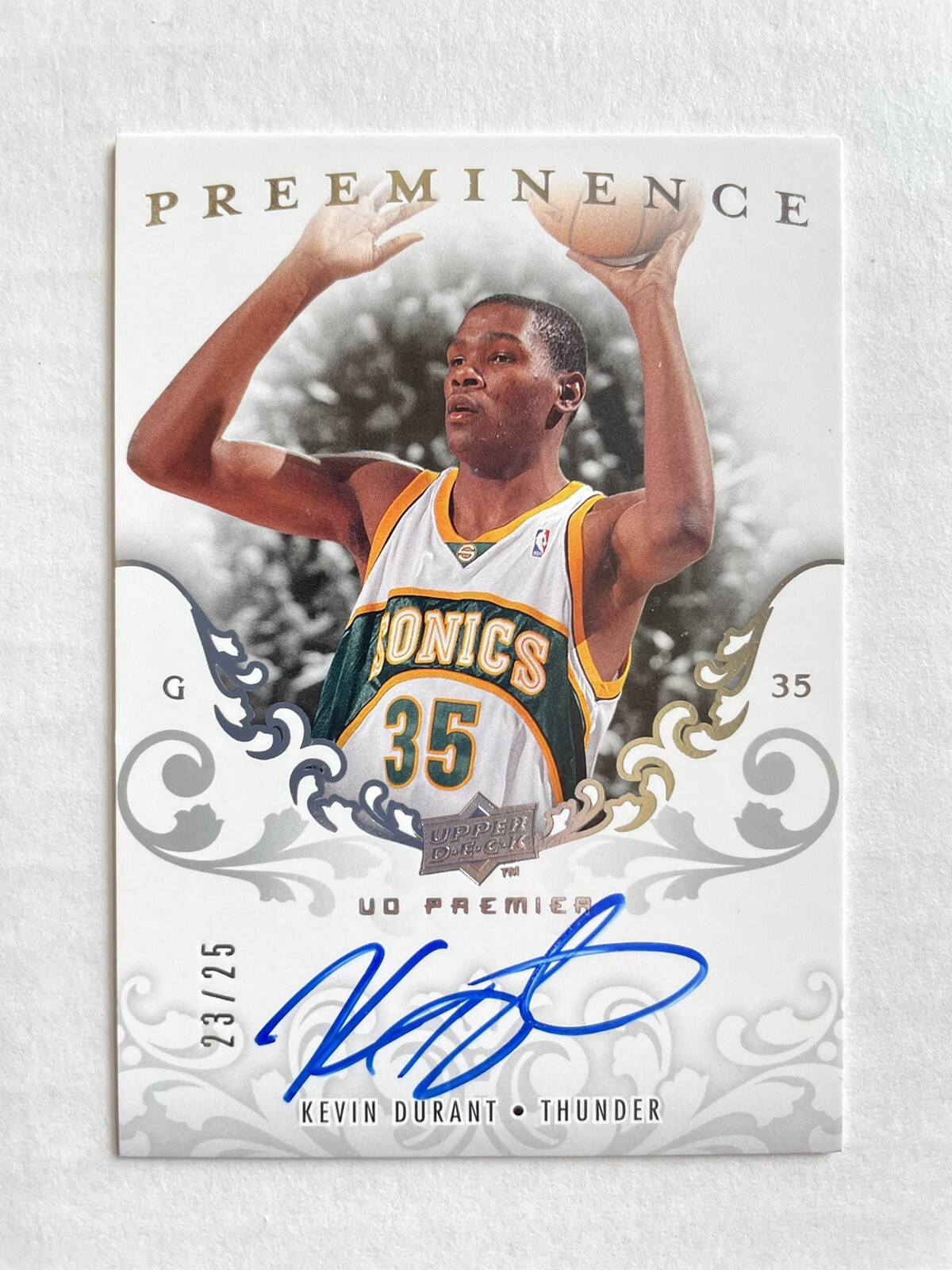 Kevin Durant 2008-09 NBA UD Premier Preeminence Auto /25 PE-KD RARE SSP ...