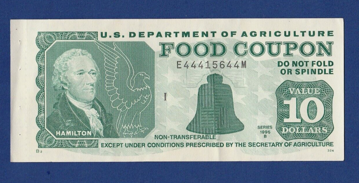 $10 U.S Department of Agriculture Food Coupons Food Stamps scrip token ...