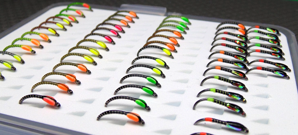 60x competition fly fishing buzzer fly set in box top quality flies ...