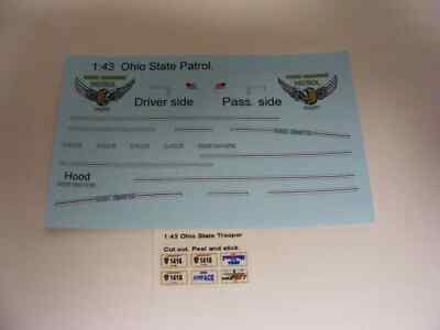 Ohio State Patrol 1:43 Water Slide Decals Fits Dodge Charger | eBay
