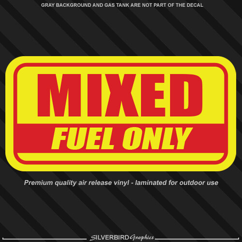 1x Mixed Fuel Only sticker gasoline gas decal truck vinyl tank can ...