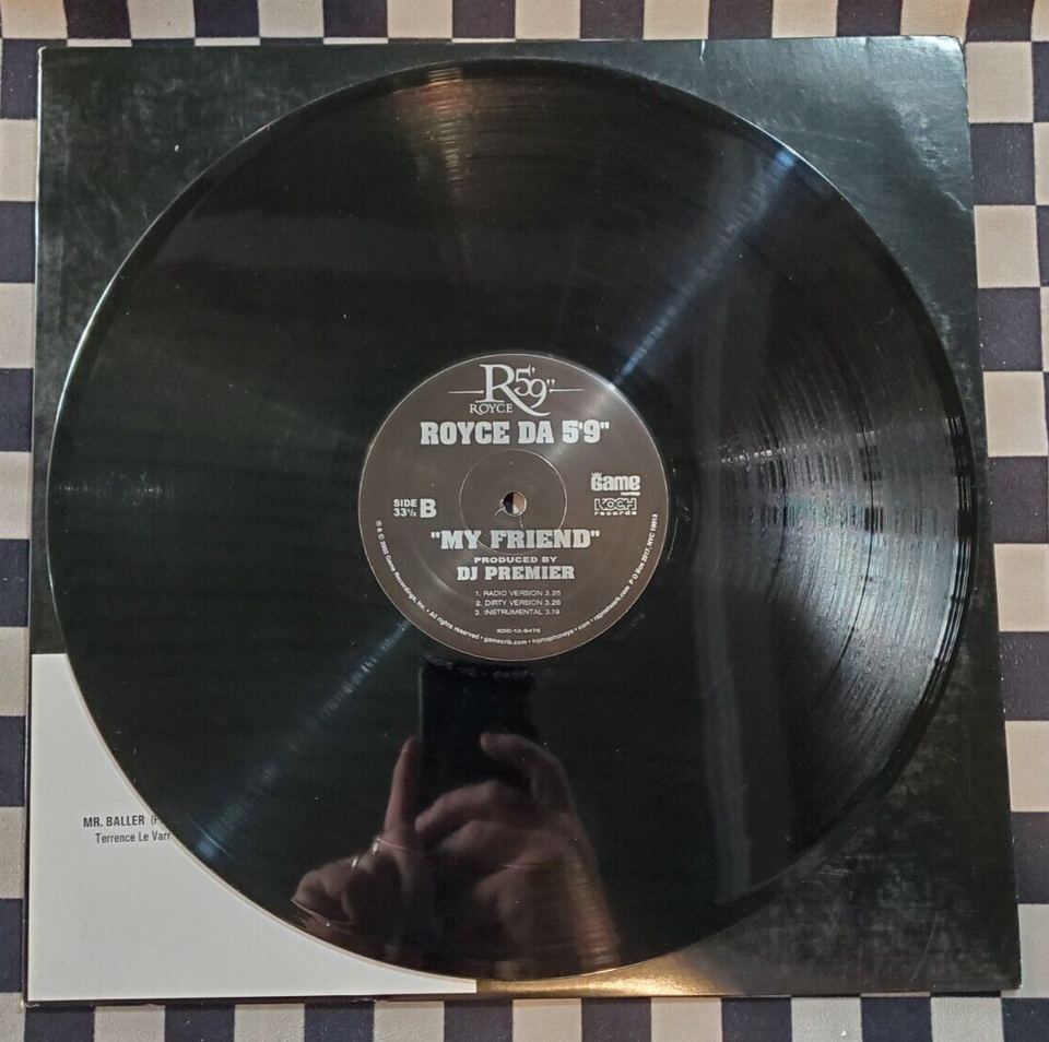 Mr. Baller / My Friend 12" by Royce Da 5'9" / Clipse vinyl 2002 VG+ KOC ...