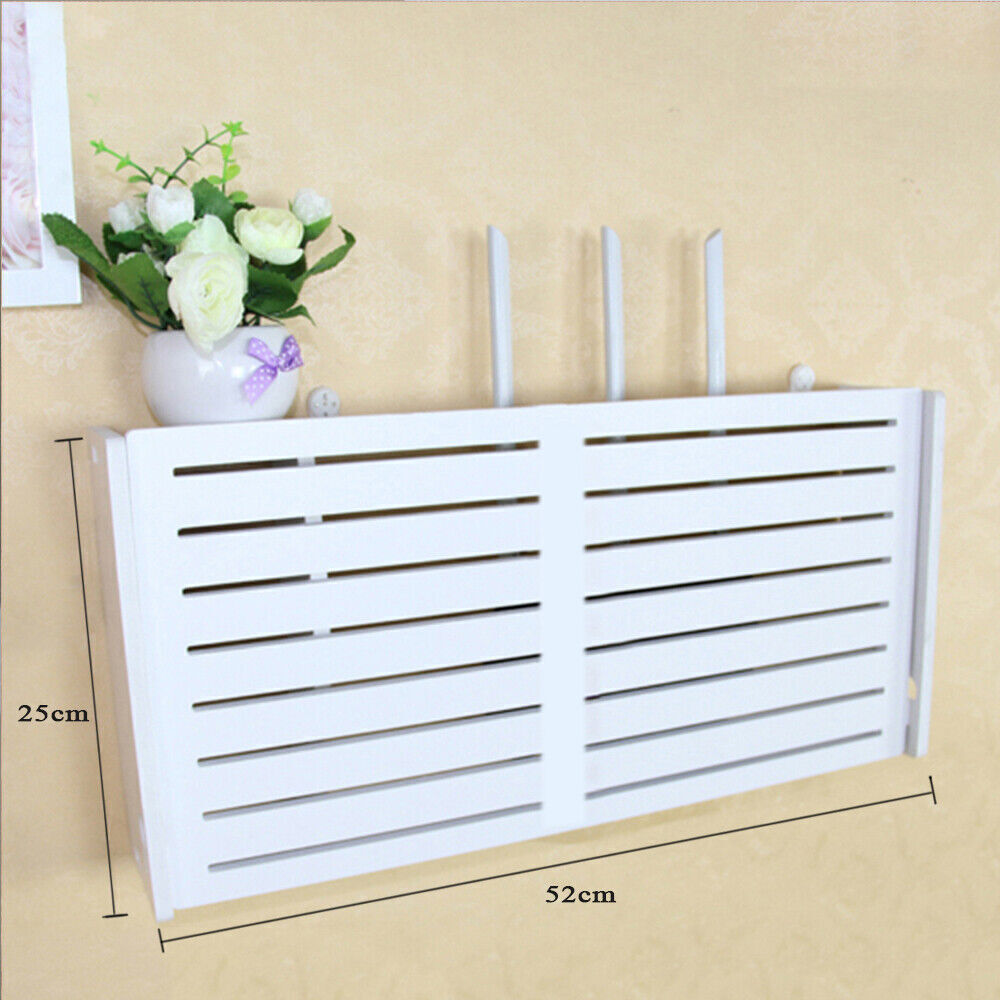 Wandregal Router weiß Aufbewahrungsbox WLAN-Router TV Decoder Holz ...