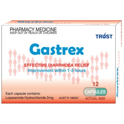 TRUST Gastrex 12 Capsules Effective Diarrhoea Relief (Imodium Generic ...