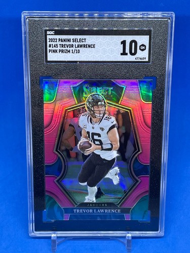 2022 Panini Select #145 Trevor Lawrence Pink Prizm #1/10 SGC 10 GEM ...